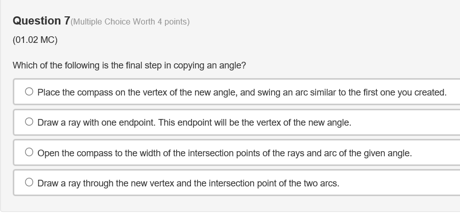 Solved Question 7(Multiple Choice Worth 4 points) (01.02 MC) | Chegg.com
