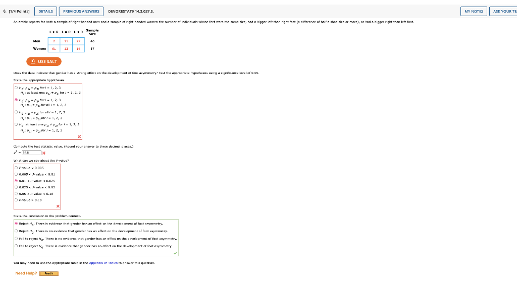 Solved 6. |1/4 Points] DETAILS PREVIOUS ANSWERS DEVORESTAT9 | Chegg.com