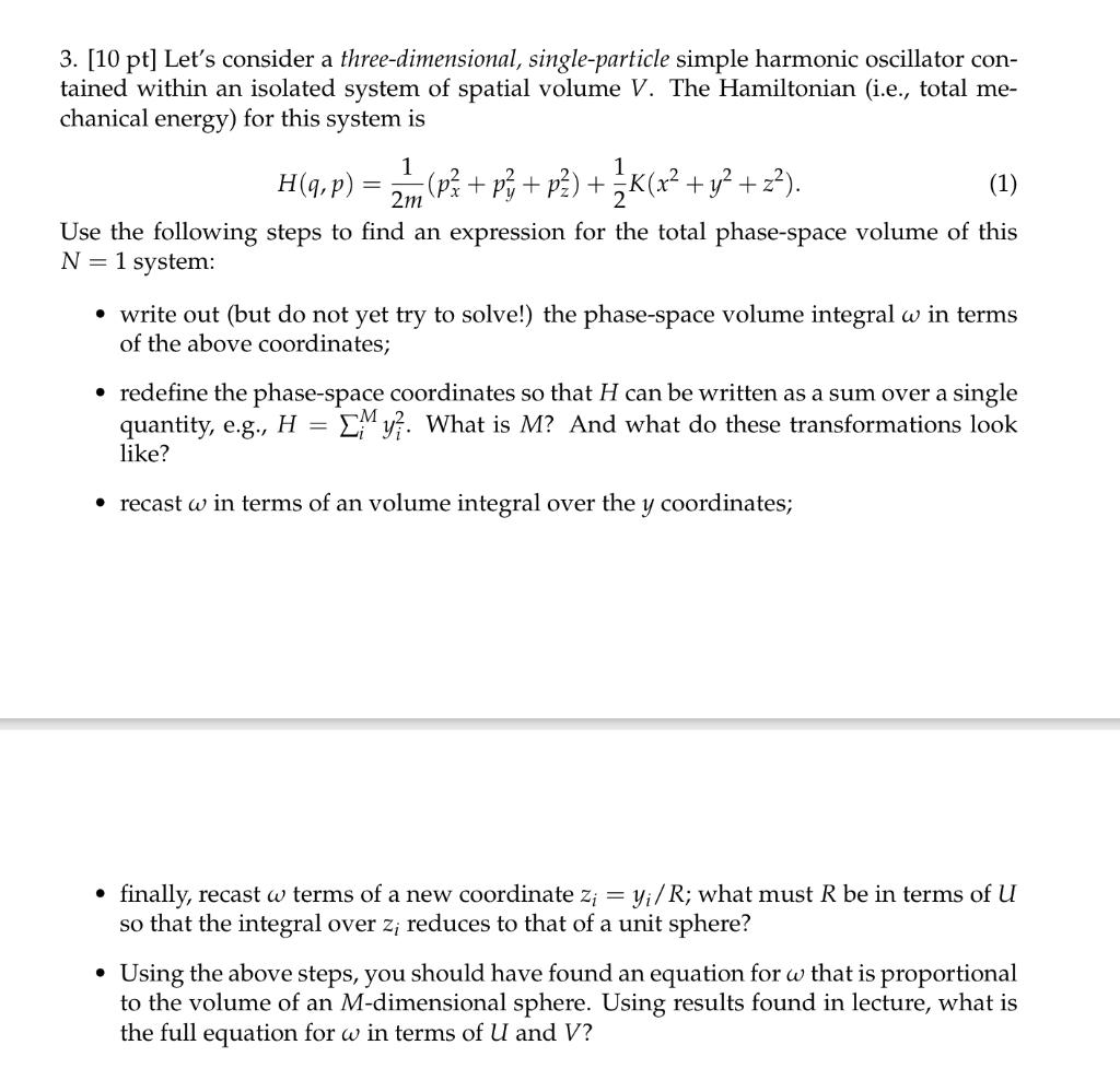 Solved 3. [10 pt] Let's consider a three-dimensional, | Chegg.com