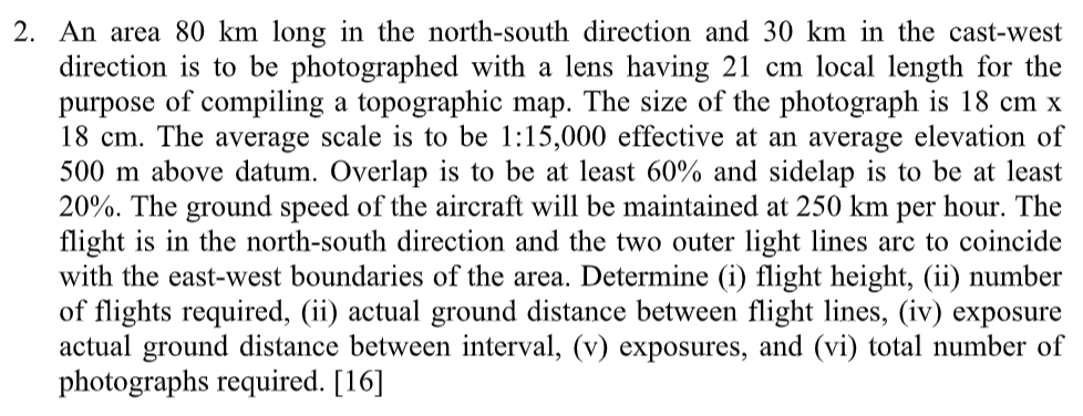 Solved 2. An area 80 km long in the north-south direction | Chegg.com