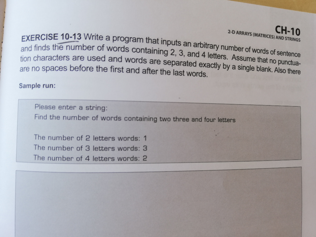 Solved EXERCISE 10-13 Write a program that inputs an | Chegg.com