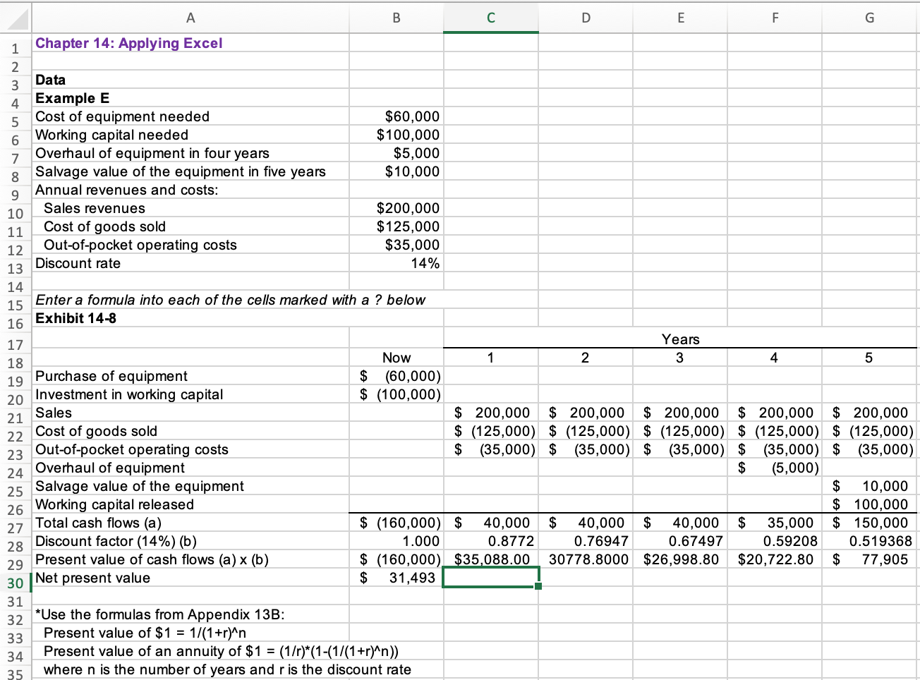 Solved Download the Applying Excel form and enter formulas | Chegg.com