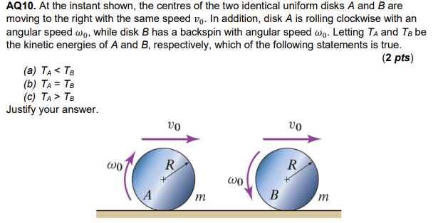 Solved AQ10. At the instant shown, the centres of the two | Chegg.com