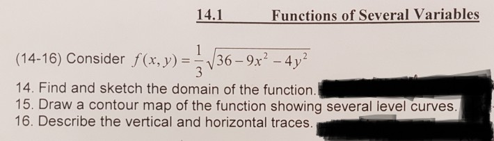 Solved 14.1 Functions of Several Variables (14-16) Consider | Chegg.com