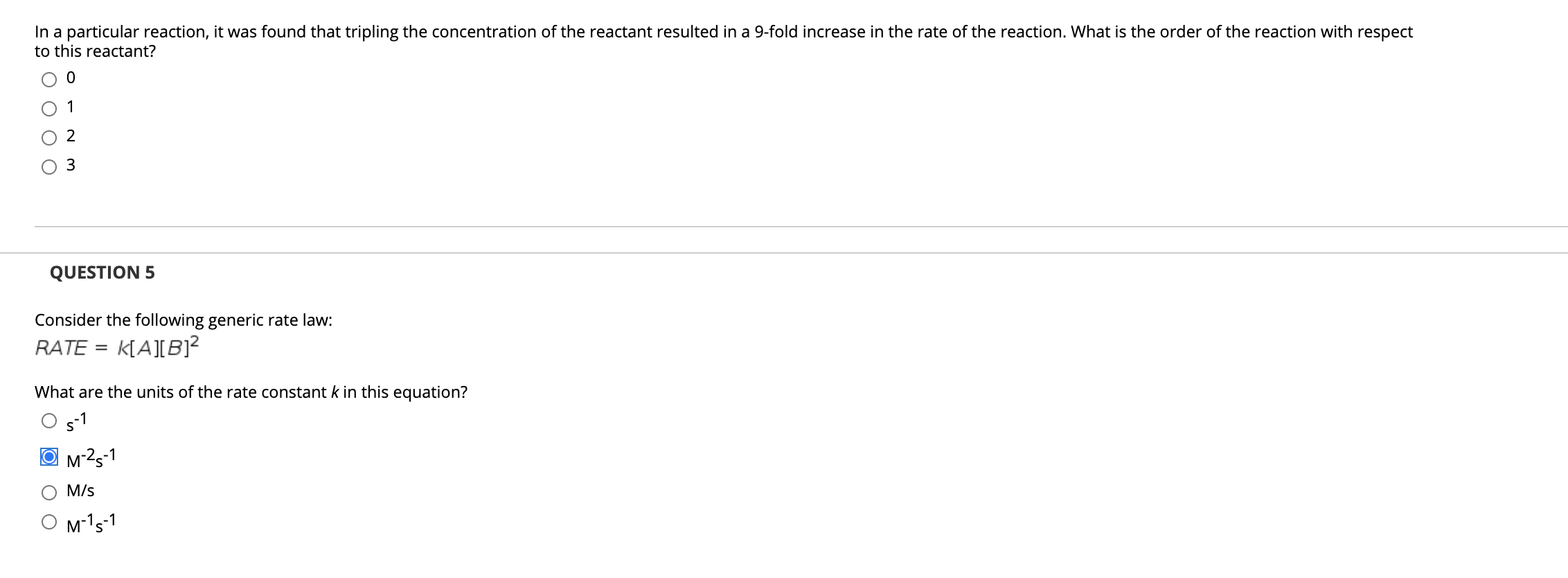 Solved In a particular reaction, it was found that tripling | Chegg.com