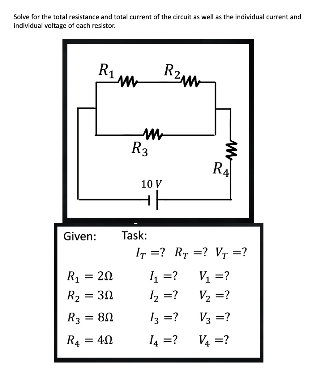 Solved Solve for the total resistance and total current of | Chegg.com