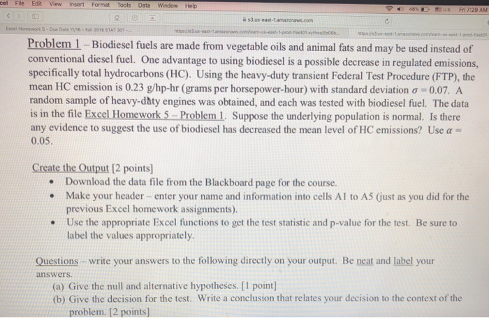 Solved cel File Edit View Insert Format Tools Data Window | Chegg.com