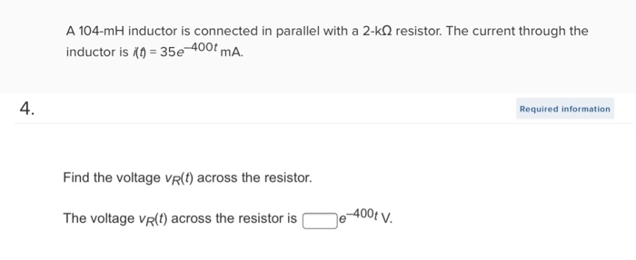 Solved A 104-mH inductor is connected in parallel with a | Chegg.com
