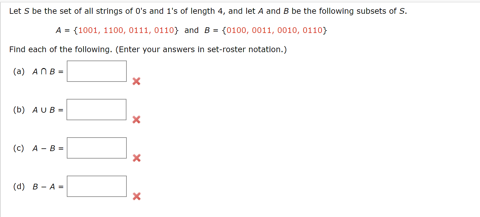 Solved Let S be the set of all strings of 0 's and 1′ s of | Chegg.com
