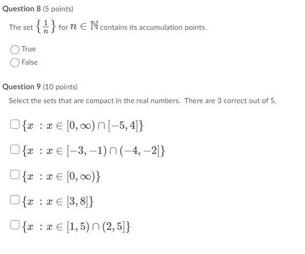 Solved Question 8 (5 points) The set {n} for n e N contains | Chegg.com