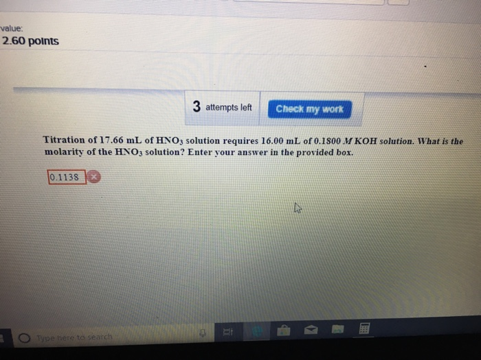 Solved value: 2.60 polnts 3 attempts left Check my work | Chegg.com