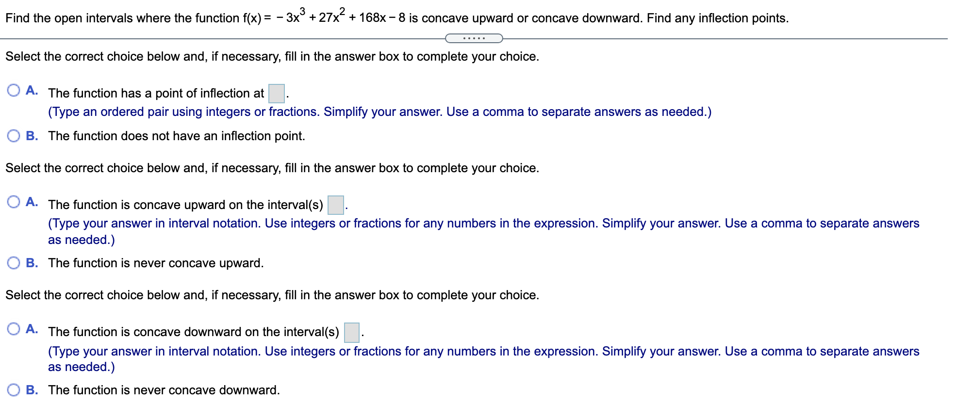 Solved Find the open intervals where the function f(x) = - | Chegg.com