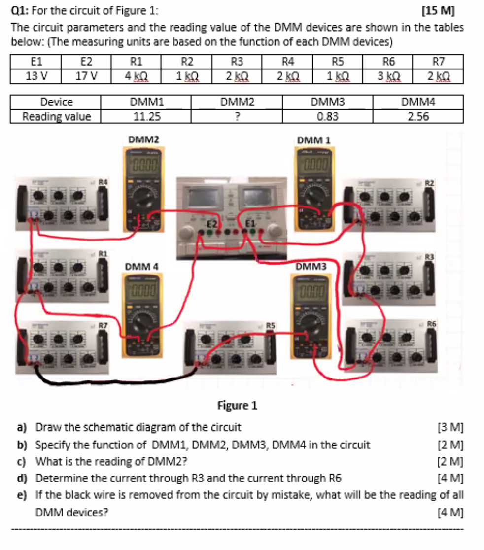 Solved Q1: For the circuit of Figure 1: [15 M] The circuit | Chegg.com