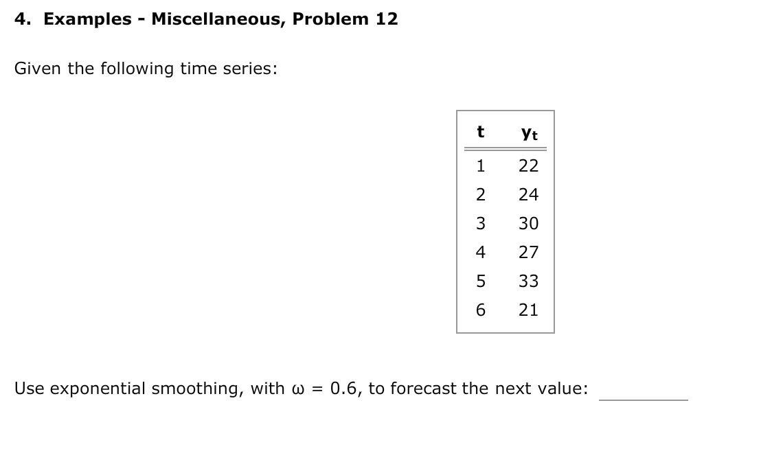 Solved 4. Examples - Miscellaneous, Problem 12 Given the | Chegg.com