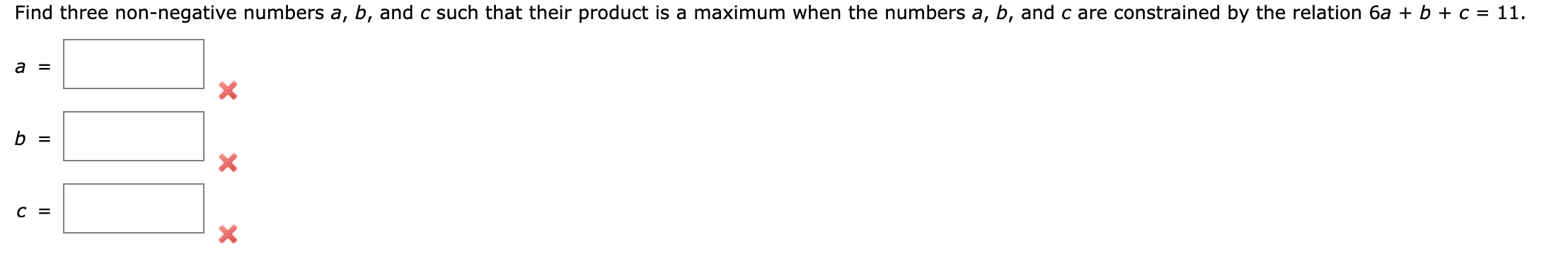 Solved Find three non-negative numbers a,b, and c such that | Chegg.com