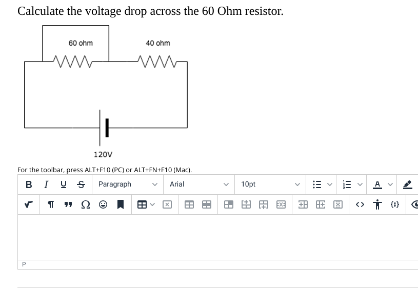 Solved Calculate the voltage drop across the 60 Ohm | Chegg.com
