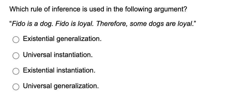 Solved Which rule of inference is used in the following | Chegg.com