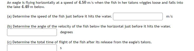 Solved An eagle is flying horizontally at a speed of 4.50 | Chegg.com