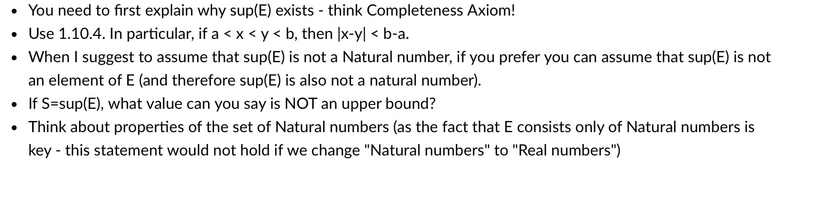 Solved Prove that any bounded nonempty set E of ﻿natural | Chegg.com