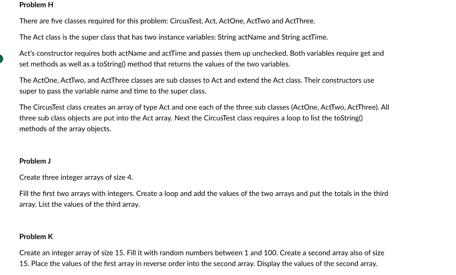 Solved Create A Class With An Array Of Type Integer Of Size