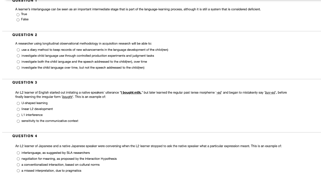 Solved A leamer's interlanguage can be seen as an important | Chegg.com
