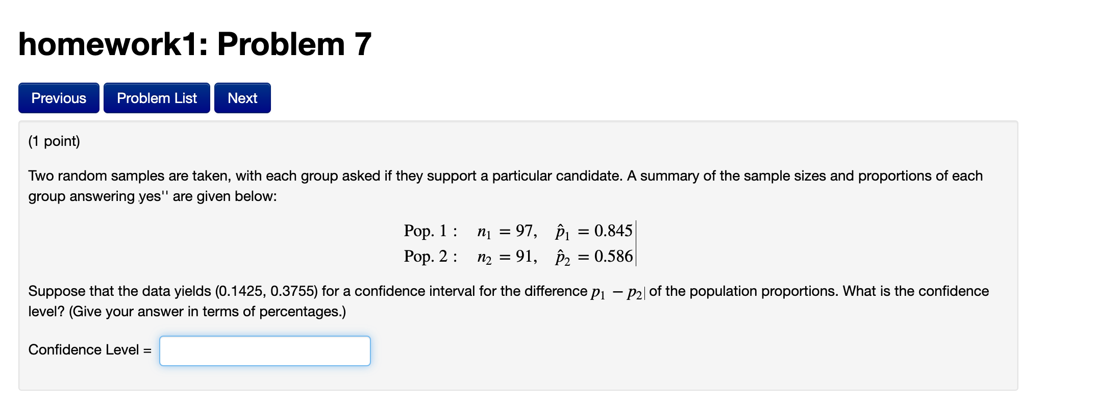 Solved homework1: Problem 7 Previous Problem List Next (1 | Chegg.com