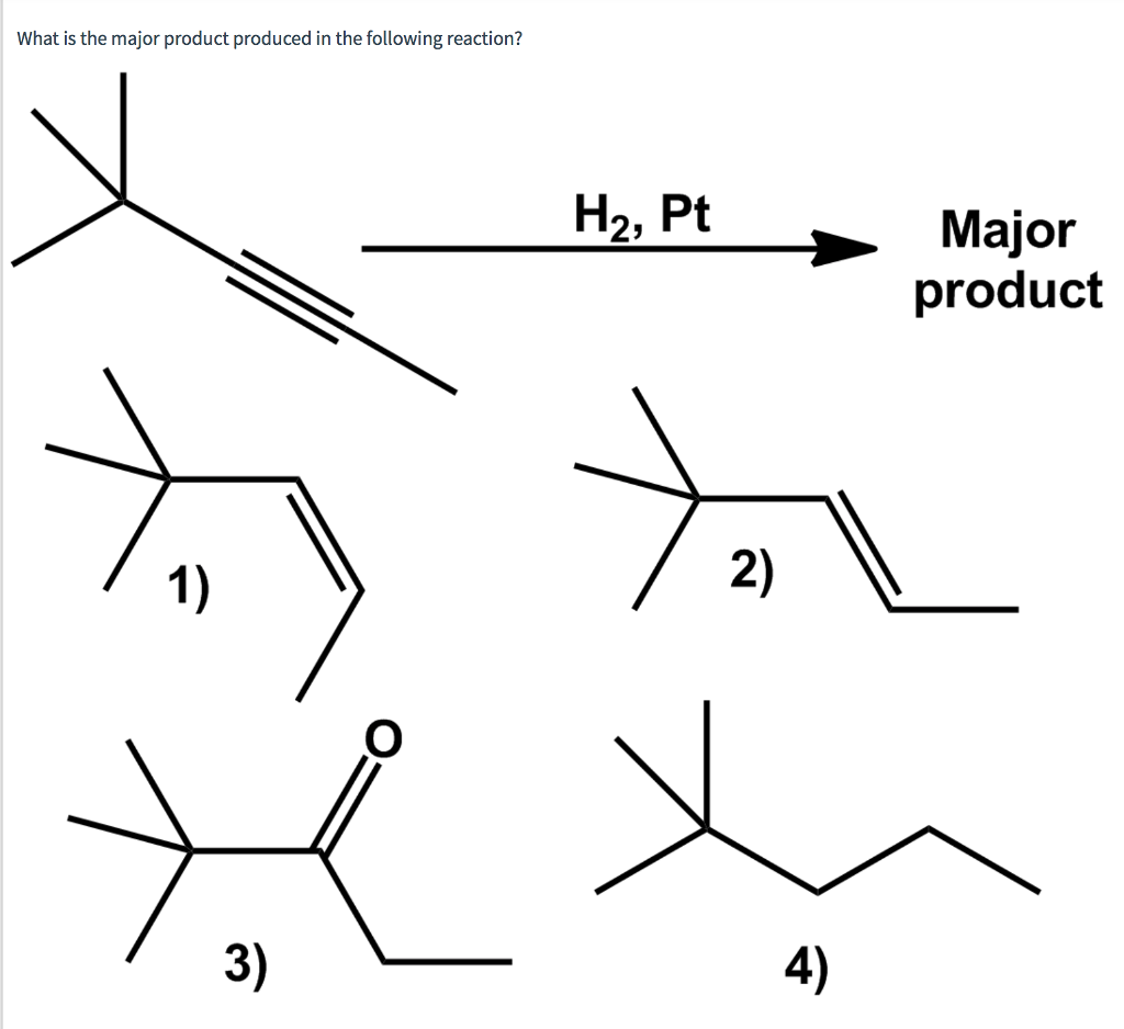 Solved What is the major product produced in the following | Chegg.com