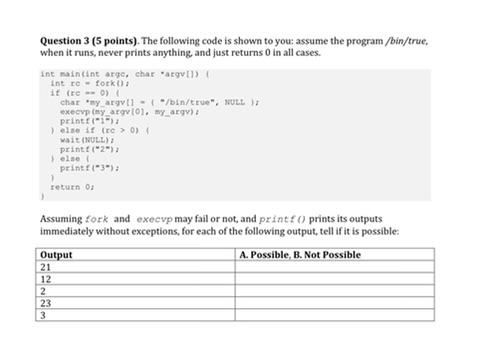Solved Question 3 (5 points). The following code is shown to | Chegg.com