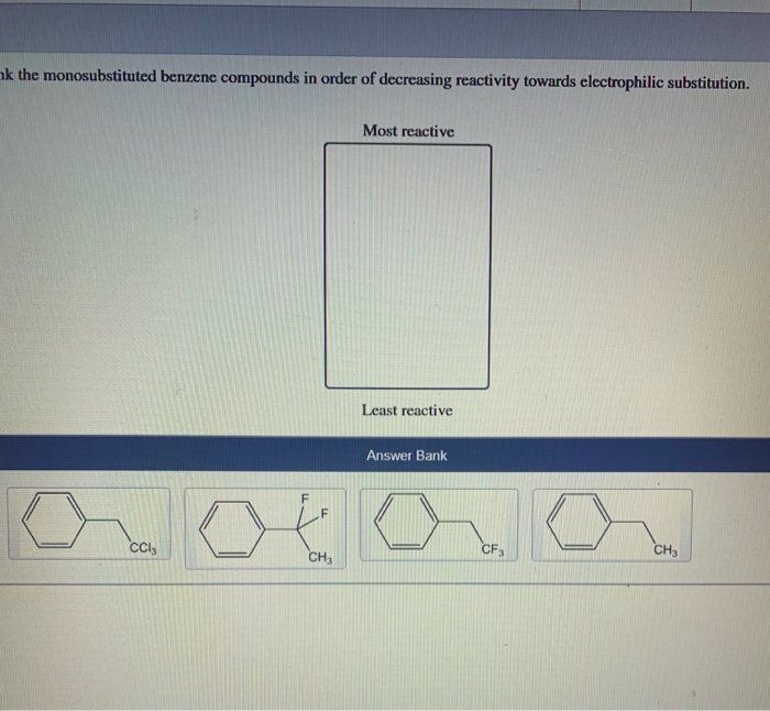 Solved ak the monosubstituted benzene compounds in order of | Chegg.com