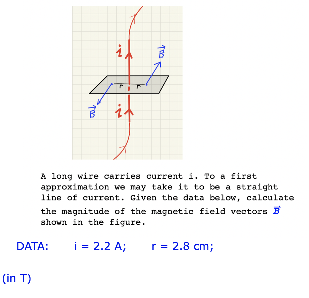 Solved A long wire carries current i. To a first | Chegg.com