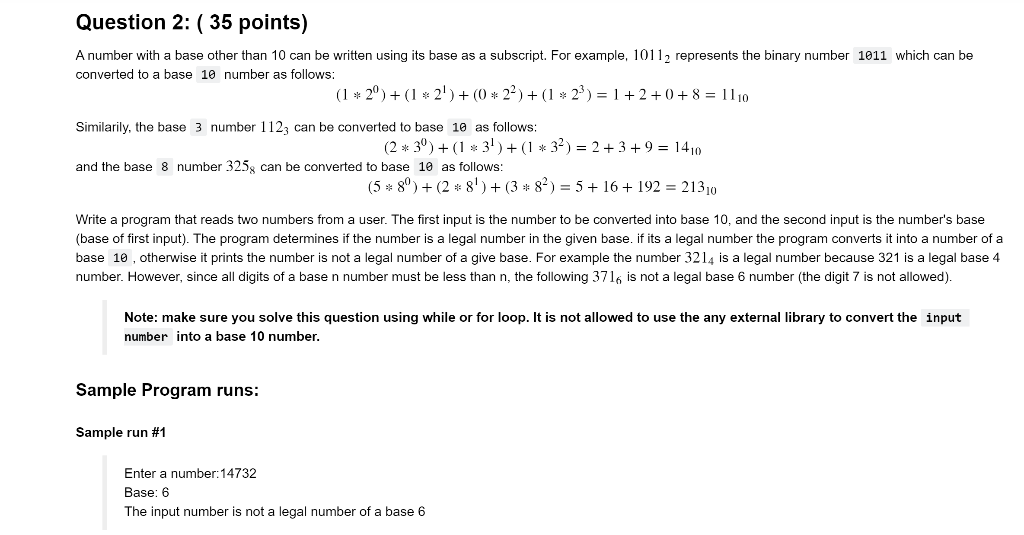 Solved SOLVE USING LOOPS AND IF STATEMENTS ONLY ( YOU ARE | Chegg.com
