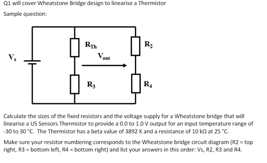 Solved Q1 will cover Wheatstone Bridge design to linearise a | Chegg.com