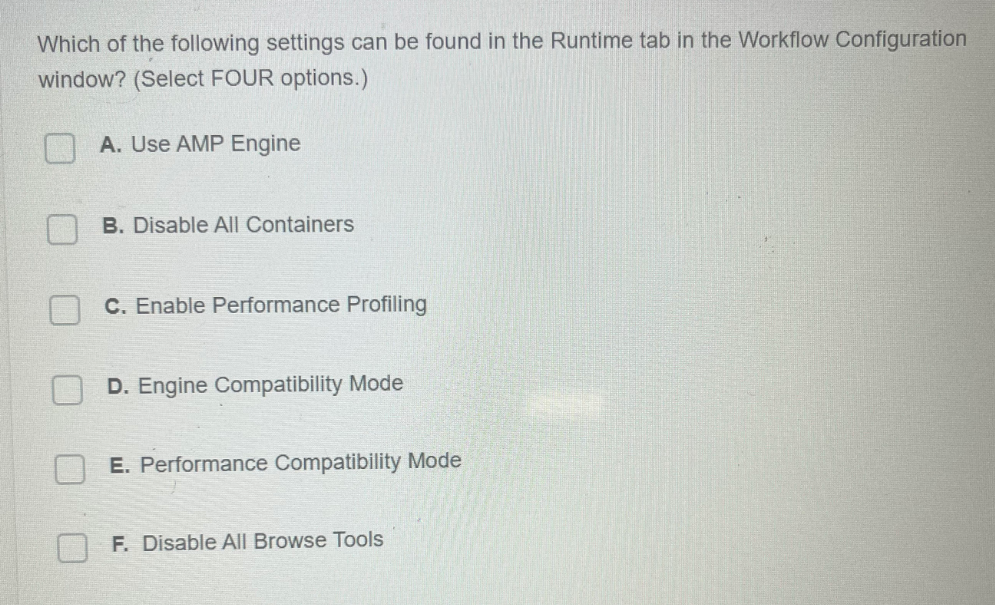 Solved Which Of The Following Settings Can Be Found In The