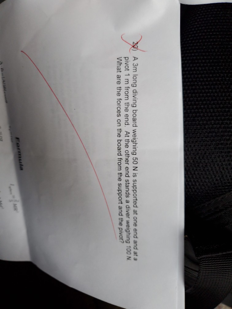 Solved Two objects are placed along a massless pole balanced | Chegg.com