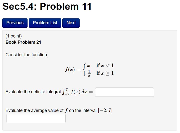 Solved Sec5.4: Problem 11 Previous Problem List Next (1 | Chegg.com
