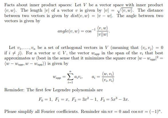 Solved Facts about inner product spaces: Let V be a vector | Chegg.com