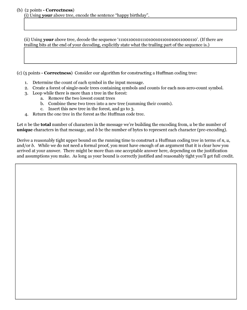 Solved 12 Points Correctness Huffman Encoding A 5