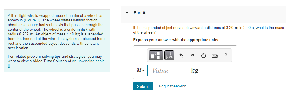 Solved A thin, light wire is wrapped around the rim of a | Chegg.com