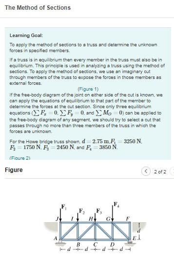 Solved Learning Goal: To apply the method of sections to a | Chegg.com