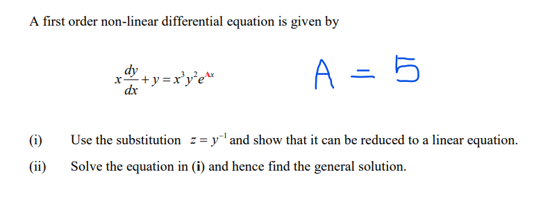 Solved A first order non-linear differential equation is | Chegg.com