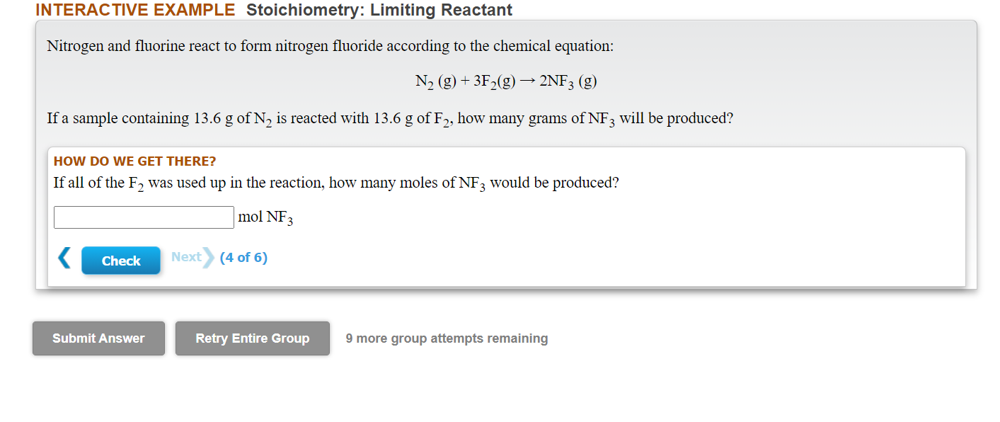 Solved INTERACTIVE EXAMPLE Stoichiometry: Limiting Reactant | Chegg.com