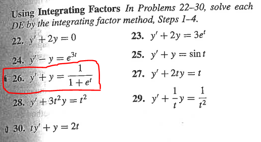 Solved Using Integrating Factors In Problems 22-30, solve | Chegg.com