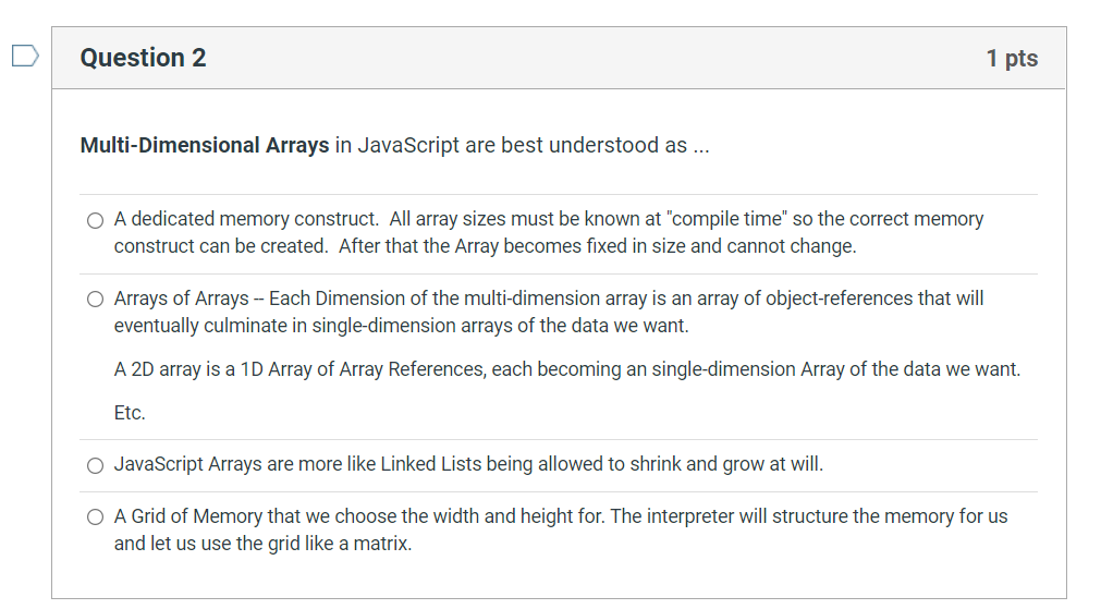 Solved Multi Dimensional Arrays In Javascript Are Best 2442