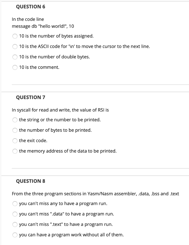 Solved Question 6 In The Code Line Message Db Hello
