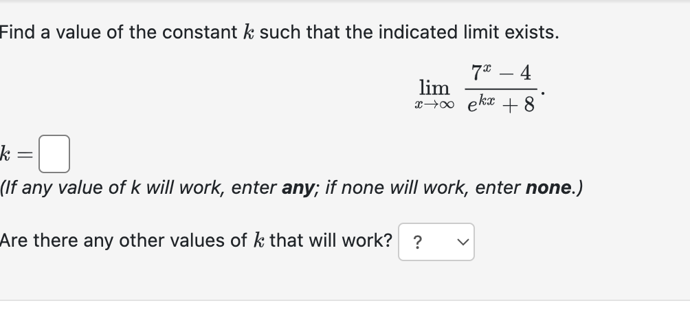 Solved Find a value of the constant k ﻿such that the | Chegg.com