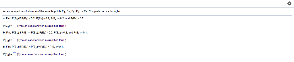 Solved An experiment results in one of the sample points E. | Chegg.com