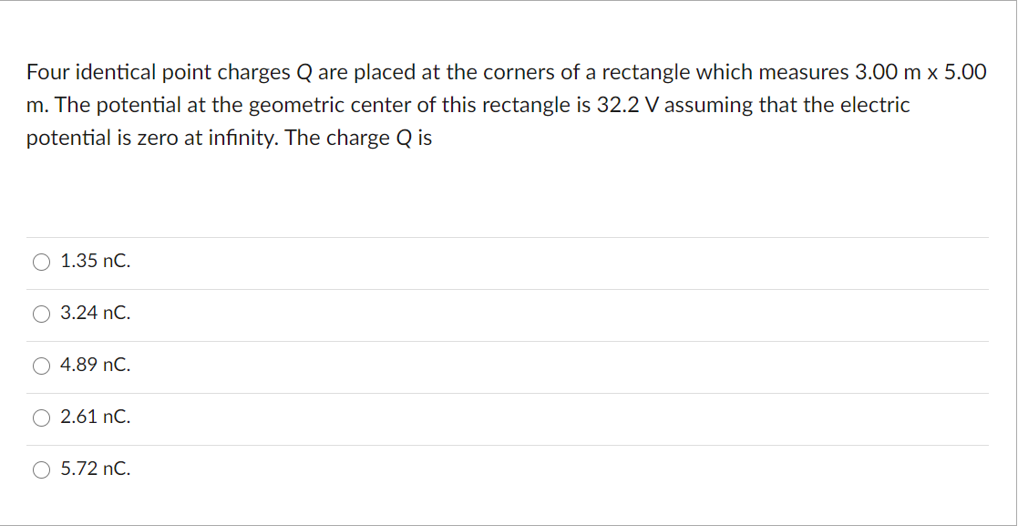 Solved Four identical point charges Q are placed at the | Chegg.com