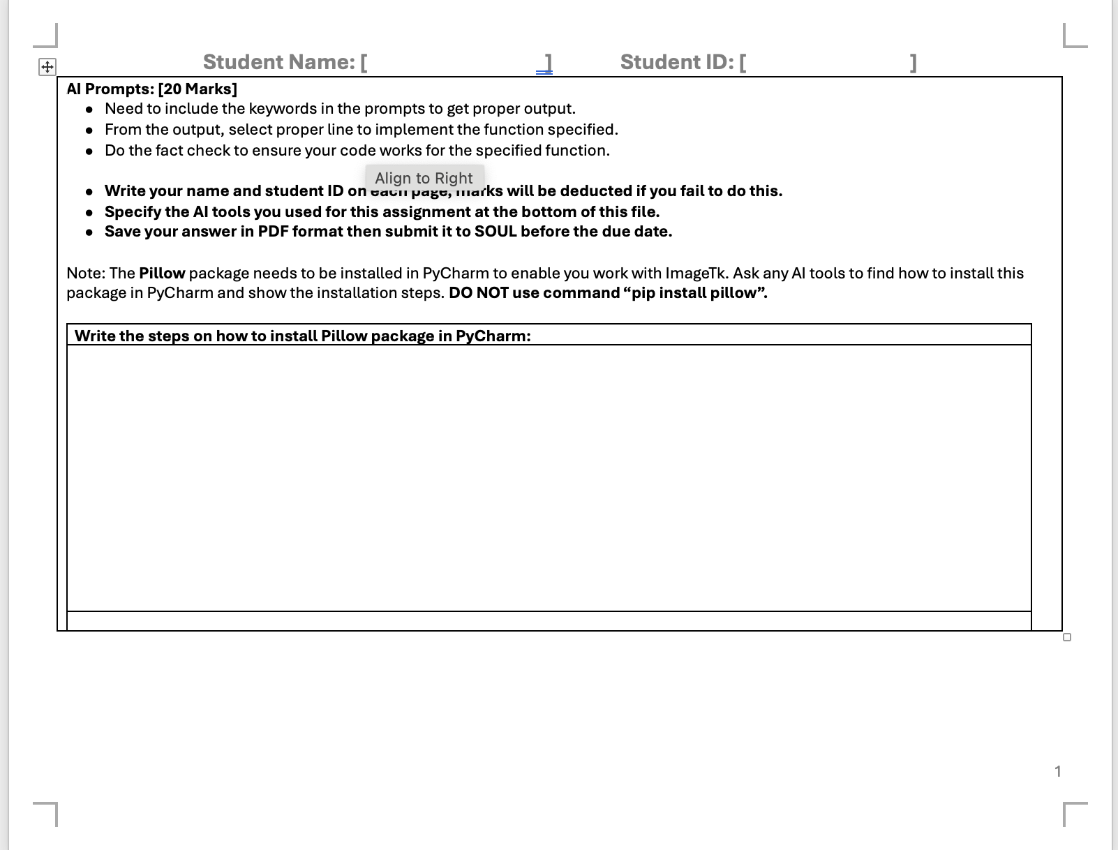 Solved Al Prompts: [20 ﻿Marks]- ﻿Need to include the | Chegg.com