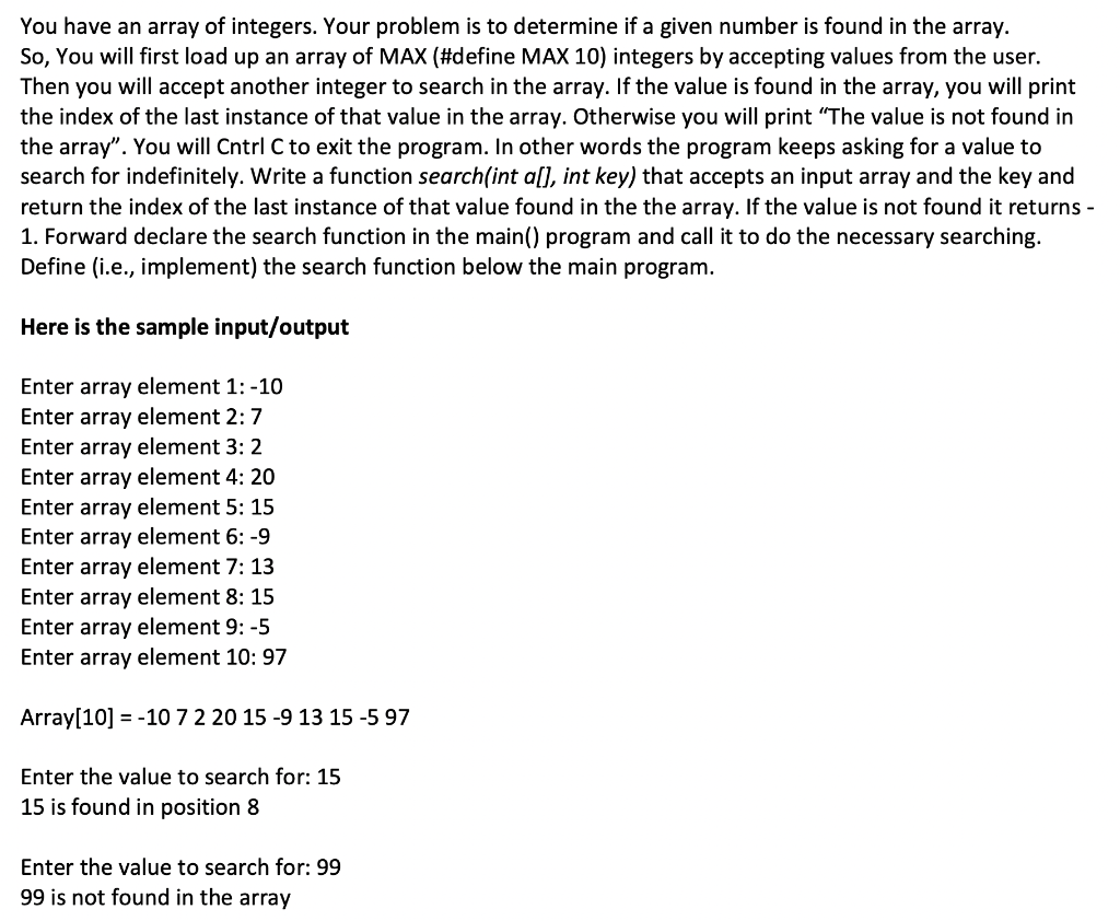 Solved You have an array of integers. Your problem is to | Chegg.com