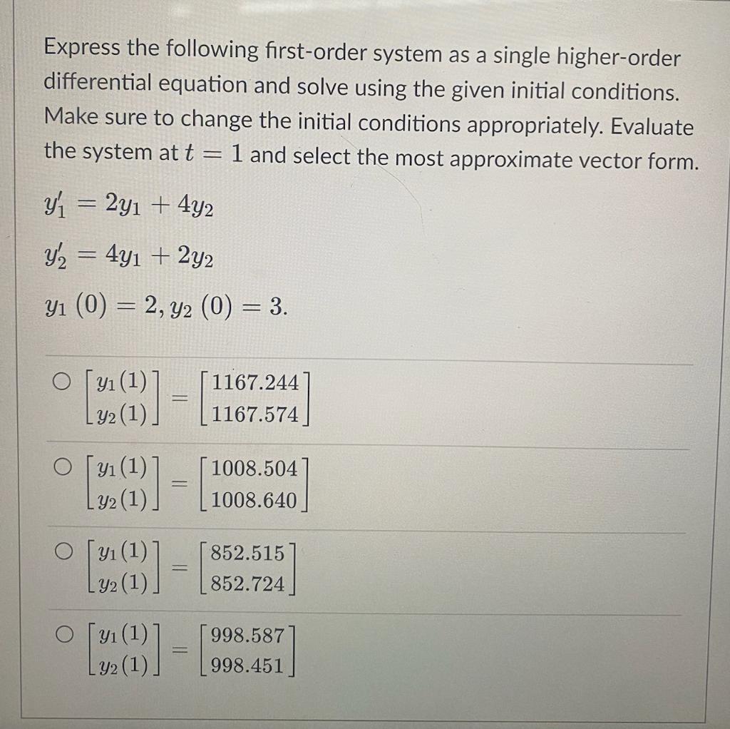 Solved Express the following first-order system as a single | Chegg.com
